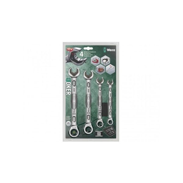 Wera Joker Ratcheting Combination Spanner Set, 4 Piece. Screw Centre ...