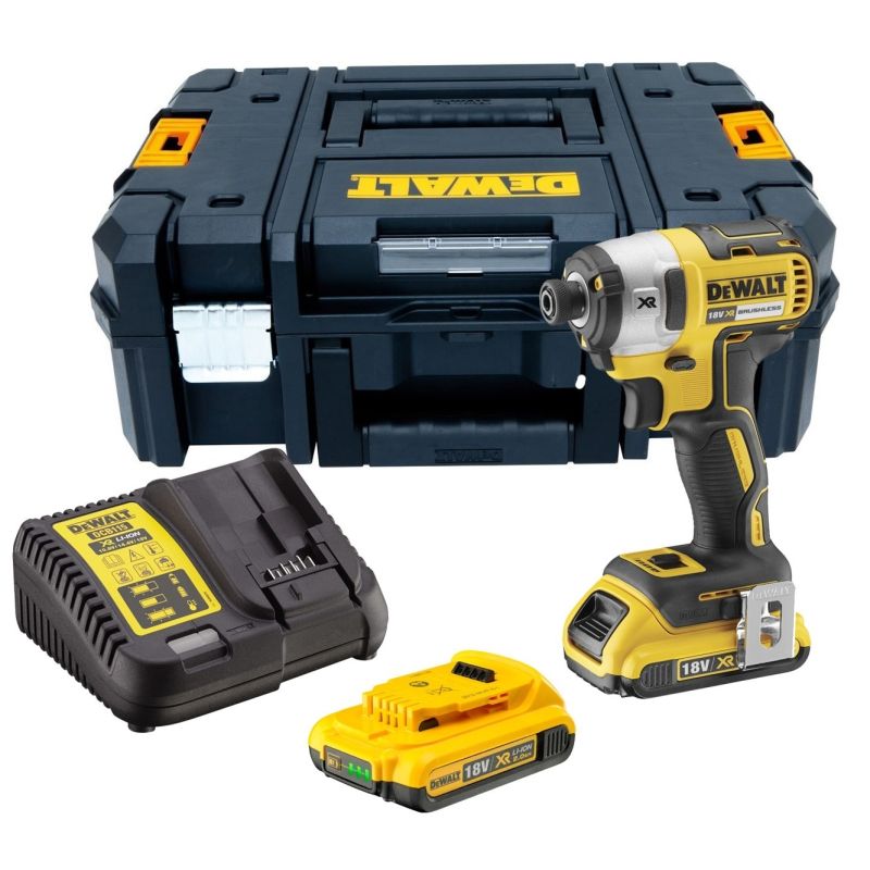 Dewalt DCF887D2 XR Brushless 3 Speed Impact Driver 18V (2 x 2.0Ah Li-Ion). Screw Centre: The ...