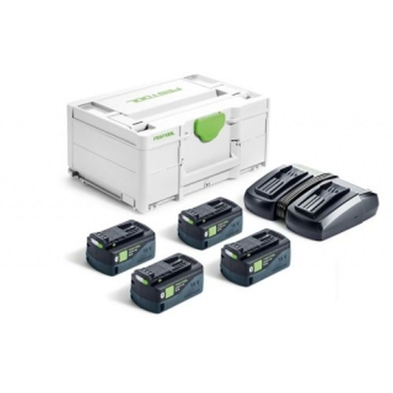 Festool Energy set SYS 18V 4x5amp Li-Ion Batteries, 1xTCL6DUO Charger ...