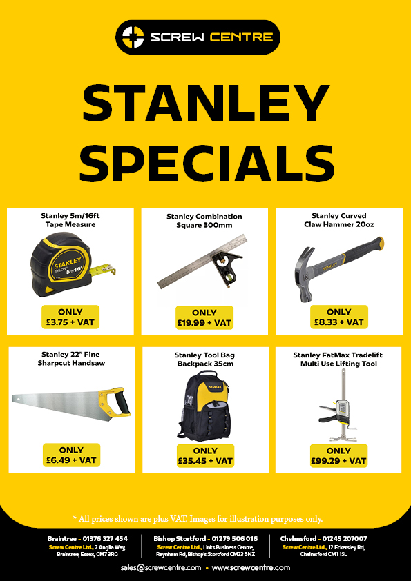 Stanley Specials. Screw Centre: The Ultimate Source for Screws and Fixings